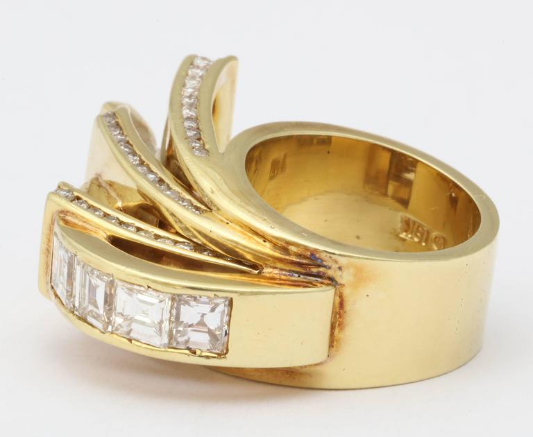 Diamond Gold High Style Ring at 1stDibs