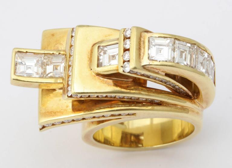 Diamond Gold High Style Ring at 1stDibs
