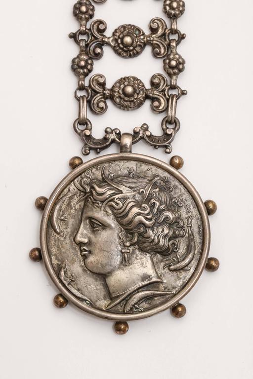 Antique Victorian Roman Revival Silver Filigree Necklace at 1stDibs ...