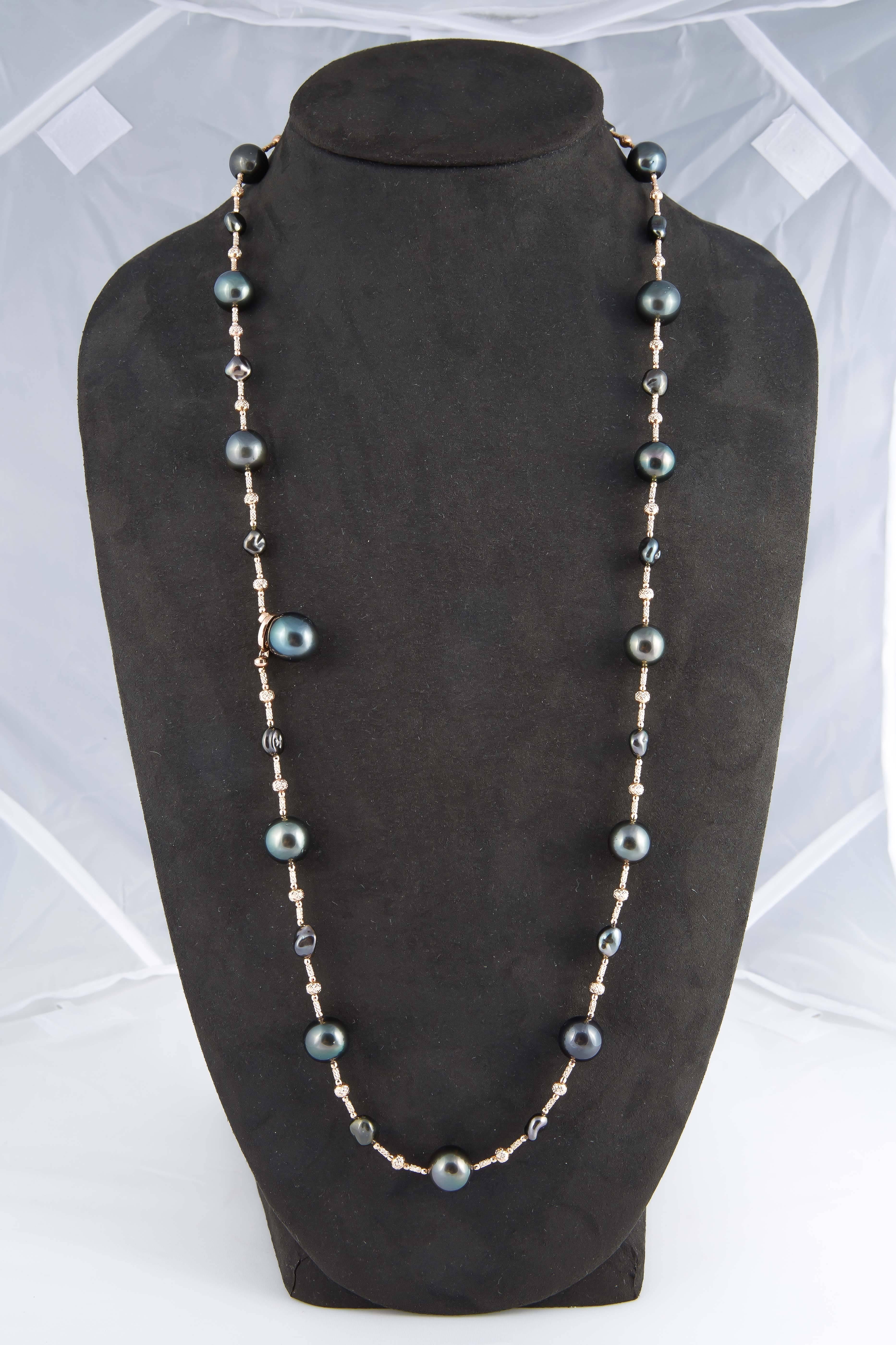 Rose Gold Multi-Styled Opera Necklace For Sale at 1stDibs