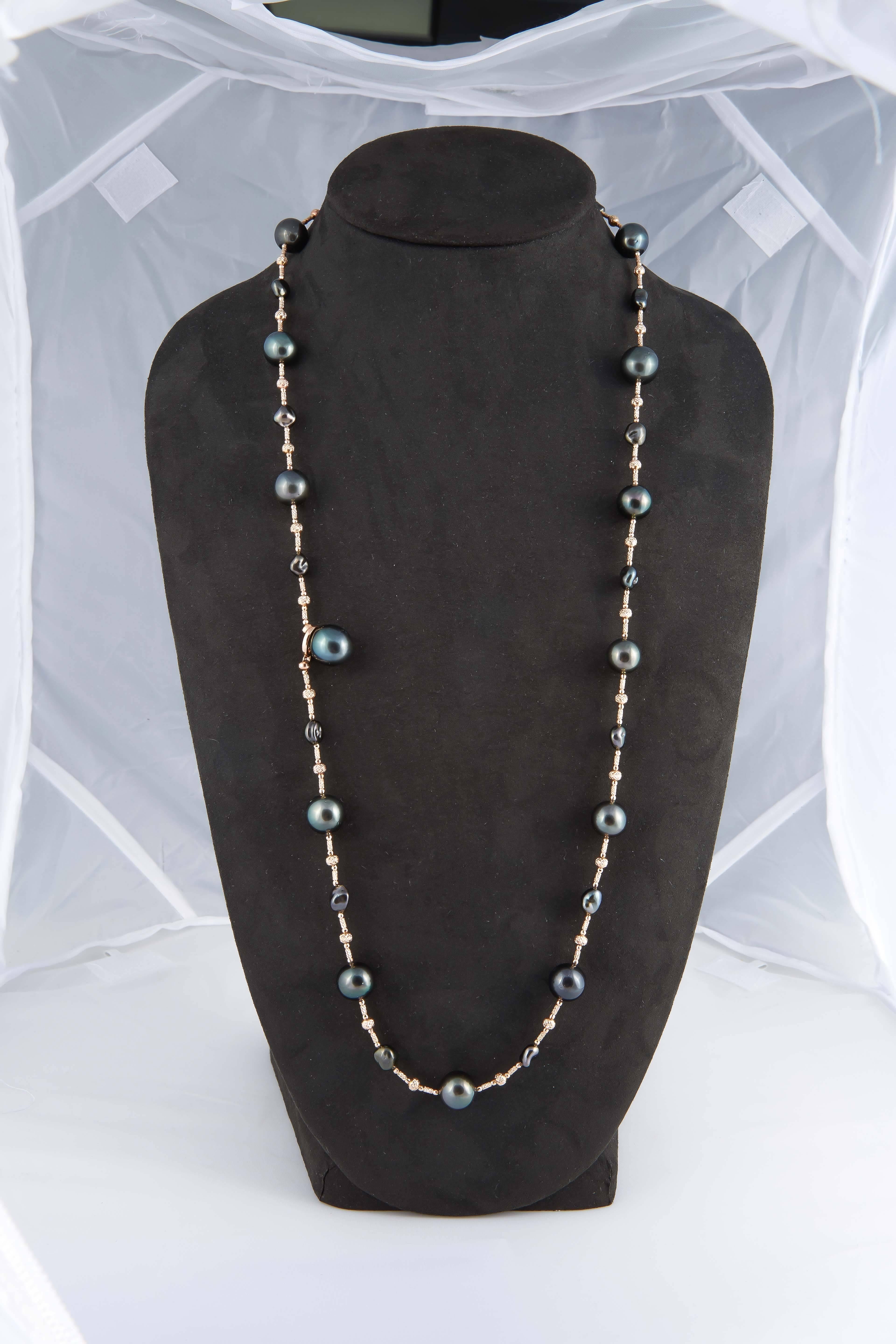 Rose Gold Multi-Styled Opera Necklace For Sale at 1stDibs