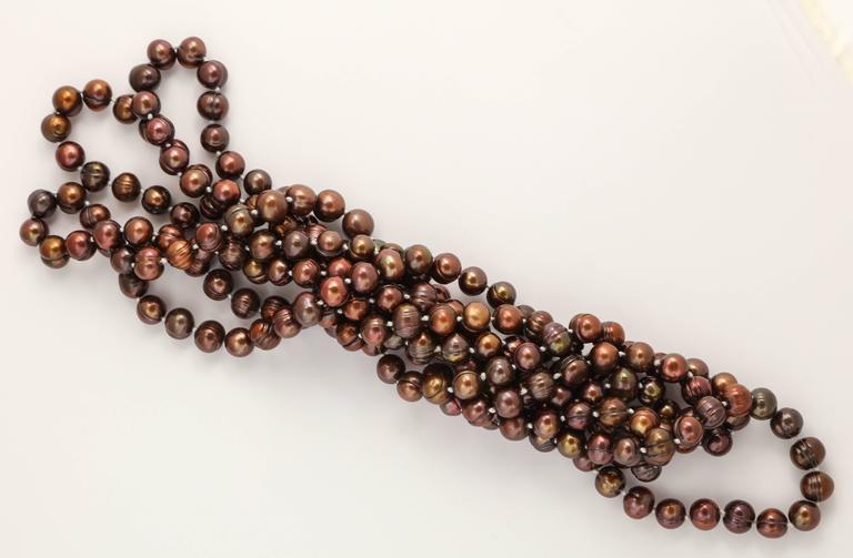 Extra Long Brown Pearls For Sale at 1stDibs