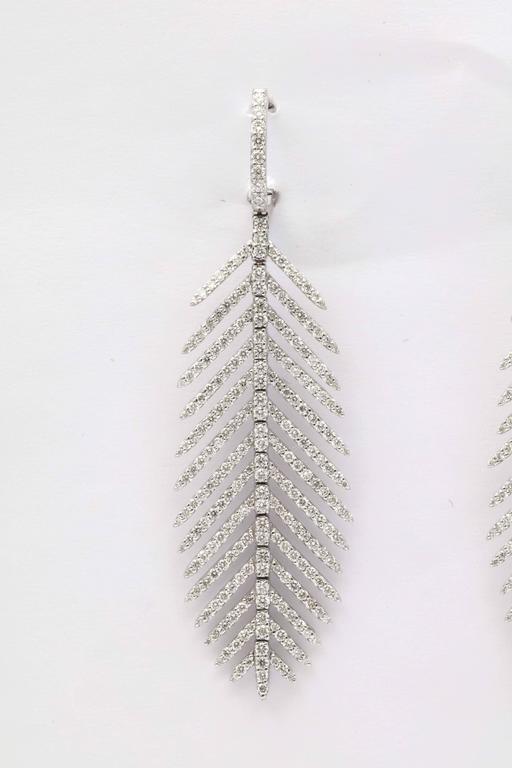 Diamond Gold Feather Earrings For Sale at 1stDibs | diamond feather ...