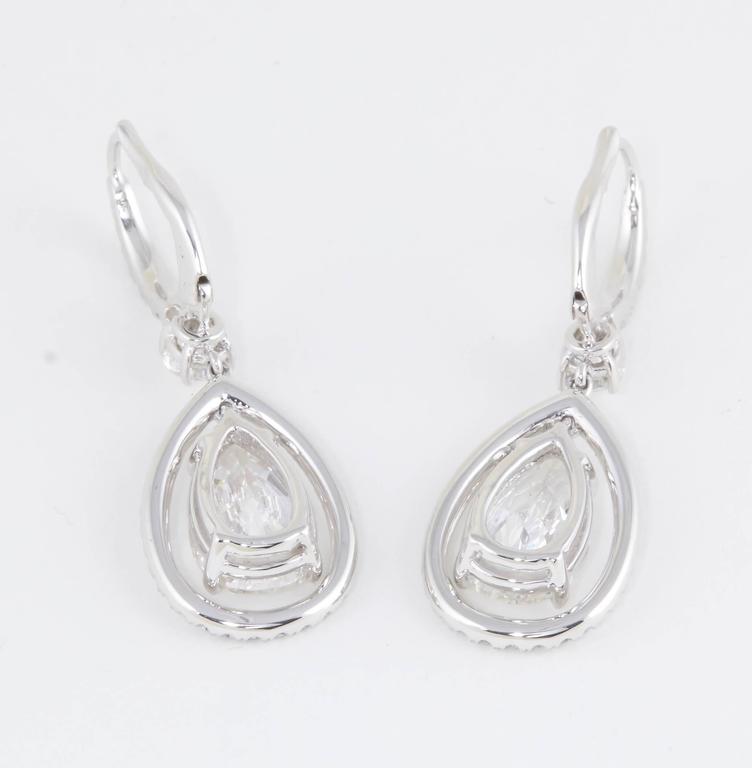 GIA Certified Pear Shaped Diamond Drop Earrings For Sale at 1stDibs