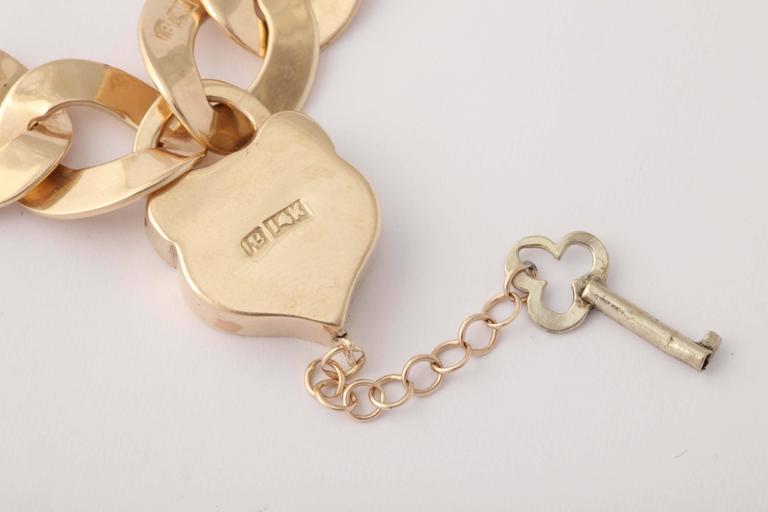 Victorian Reversible Lock And Key One Size Fits All Flexible Gold Link ...