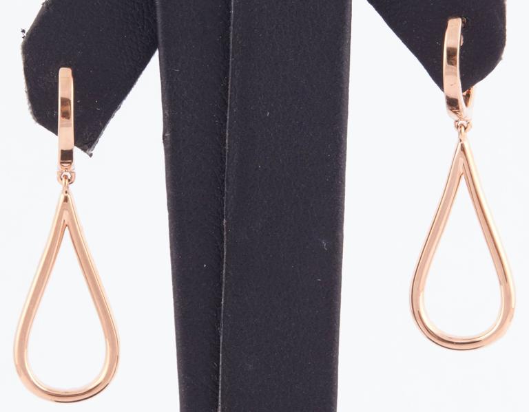 Tear Drop Shape Diamond Rose Gold Earrings For Sale at 1stDibs