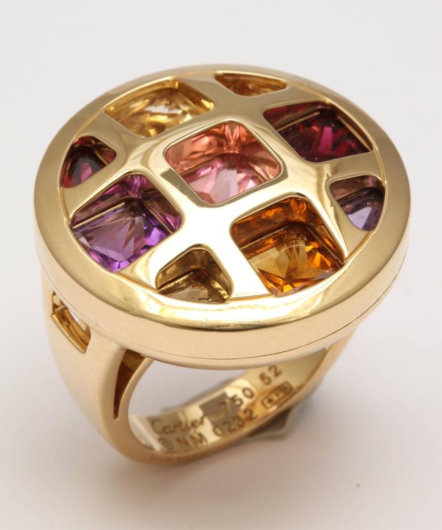 1990's Cartier Paris Tourmaline,Citrine,Amethyst And Garnet Gold ...