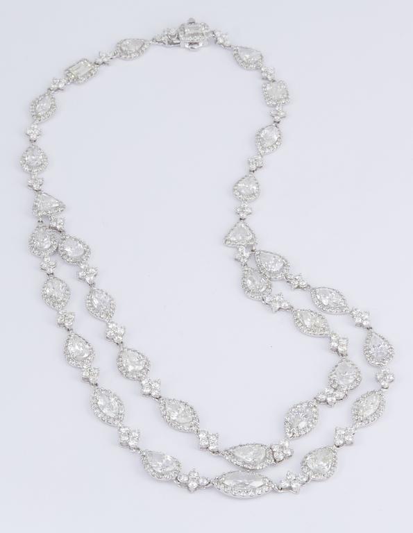 Two Row Multi Shape Diamond Necklace For Sale at 1stDibs | multiple ...