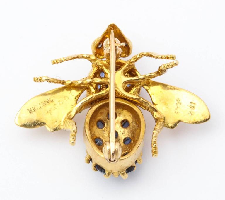 Cartier Sapphire Yellow Gold Bee Pin at 1stDibs | cartier bee