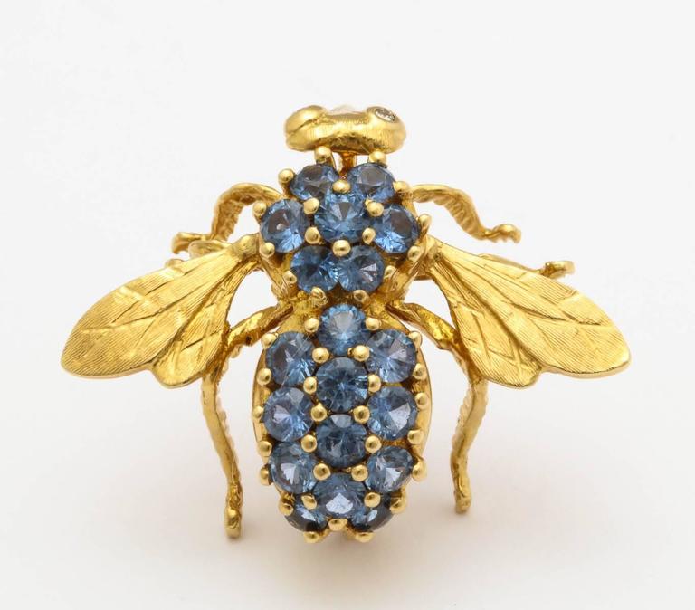 Cartier Sapphire Yellow Gold Bee Pin at 1stDibs | cartier bee