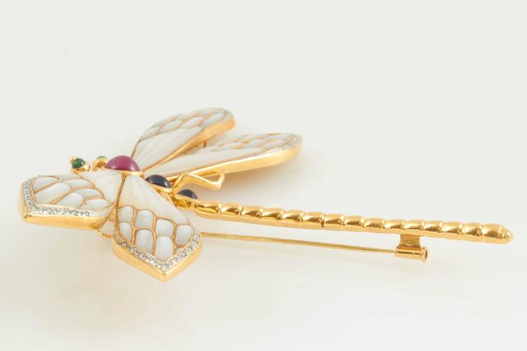 Gem Set Gold Firefly Pin at 1stDibs | firefly brooch