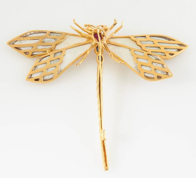 Gem Set Gold Firefly Pin at 1stDibs | firefly brooch
