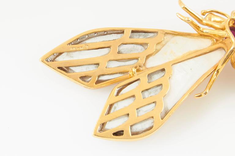 Gem Set Gold Firefly Pin at 1stDibs | firefly brooch