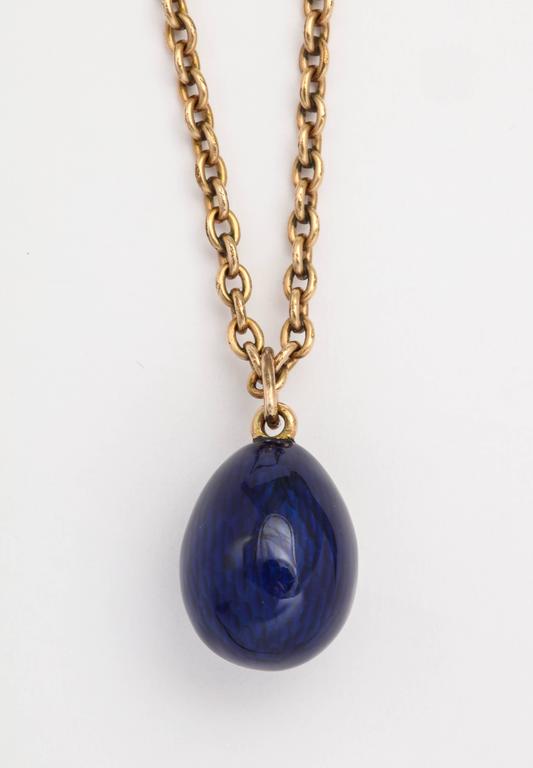 Russian Blue Enameled, Ruby and Diamond Egg Pendant, circa 1900 at ...