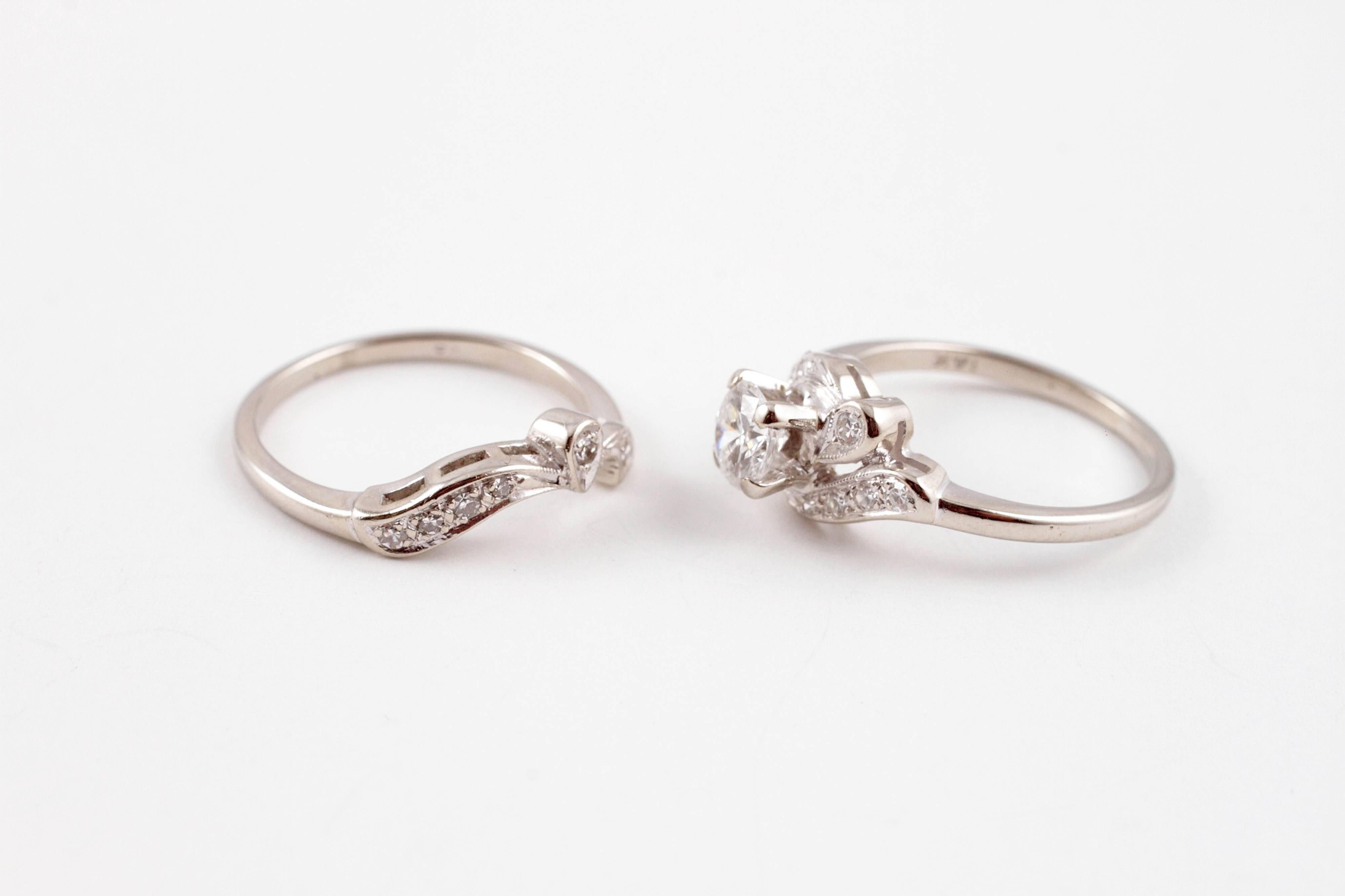 Keepsake 0.75 Carat Diamond Wedding Ring Set White Gold at 1stDibs ...