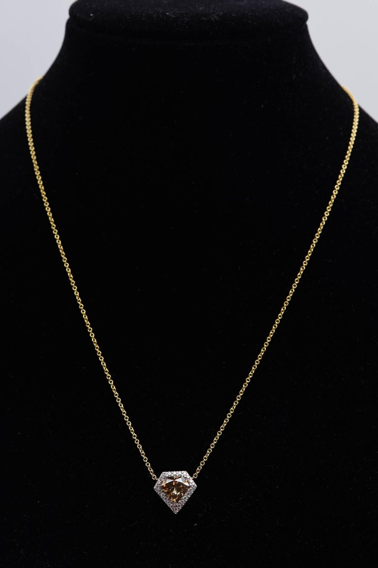 Shield Shaped Diamond 1.45 Carat GIA Natural Fancy Orange-Brown Gold ...