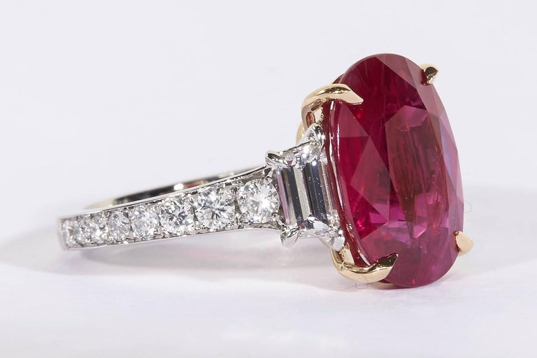 6 Carat Burma Ruby and Diamond Ring For Sale at 1stDibs | 6 carat ruby ...