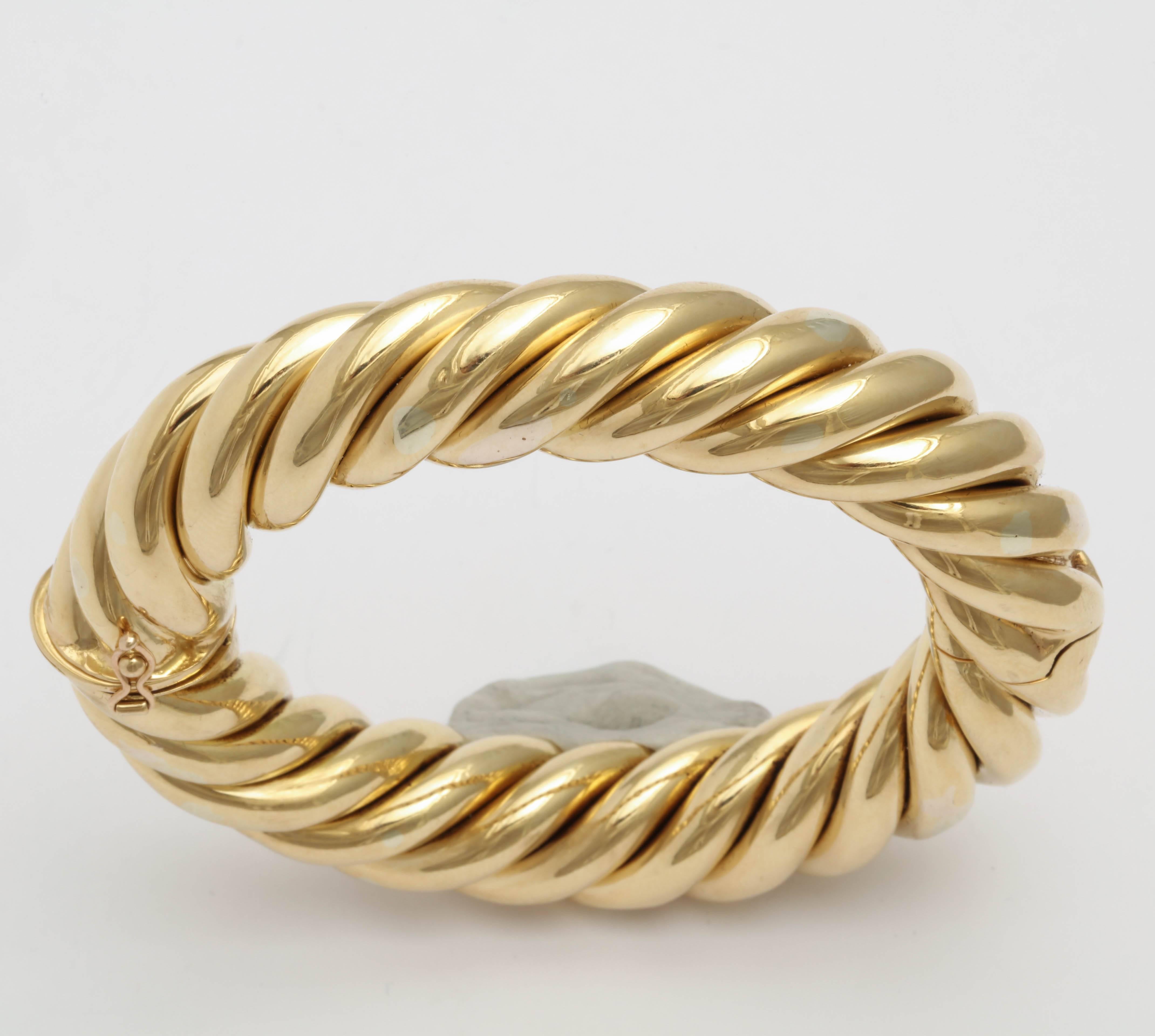 Birks Canada Hinged Heavy Gold Rope Bangle at 1stDibs | birks bangle ...