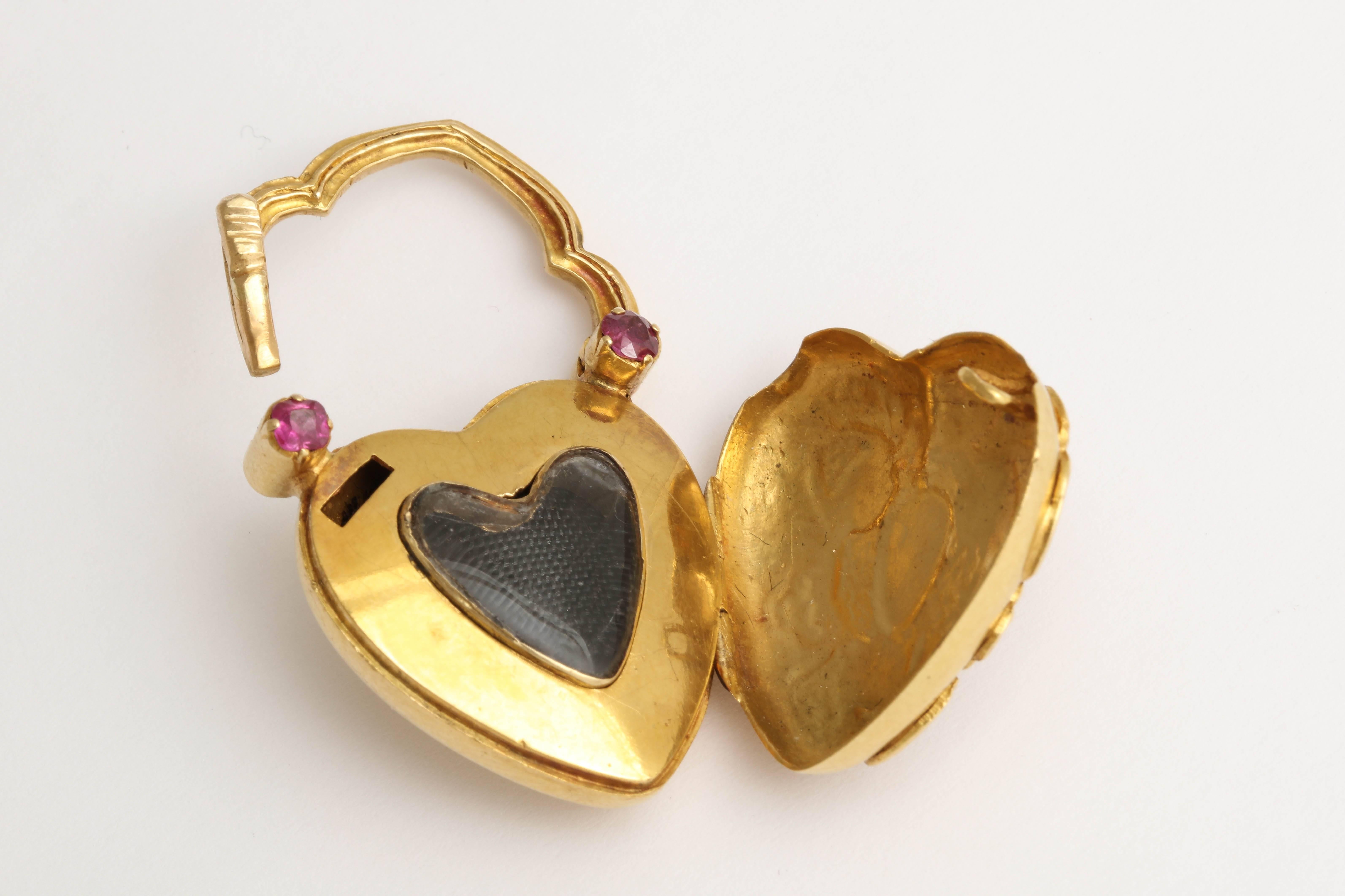 Georgian Locket in 18K Set with Rubies and Emeralds For Sale at 1stDibs