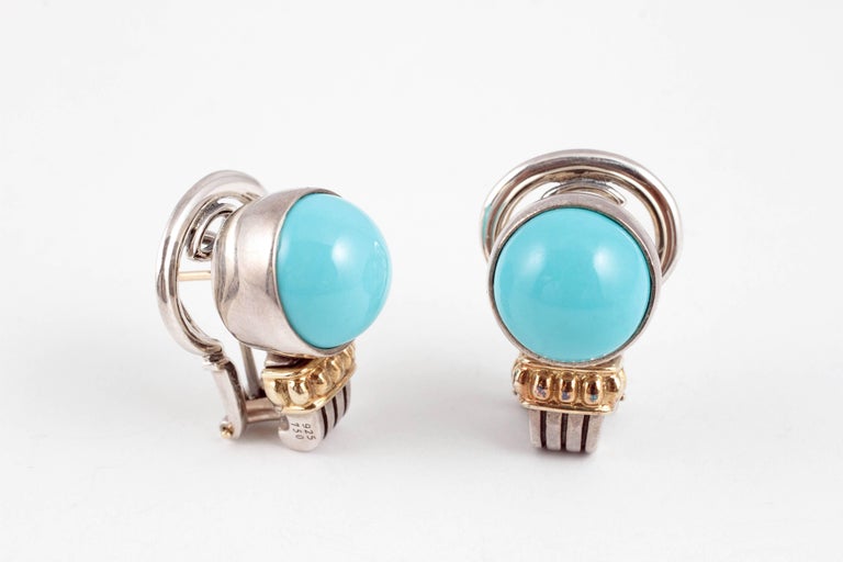 "Caviar" by "Lagos" Turquoise Earrings at 1stDibs | lagos turquoise ...