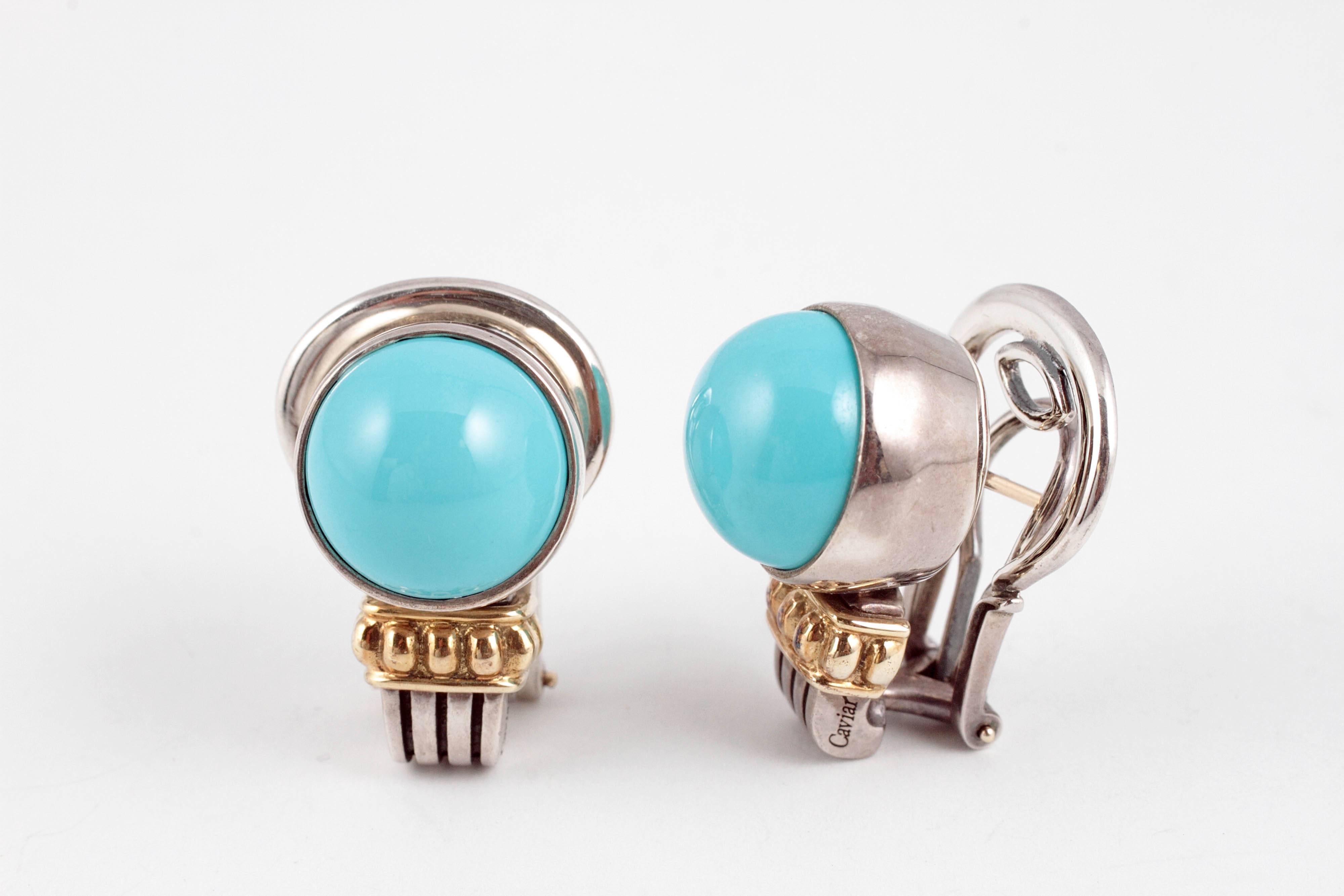 Caviar by Lagos Turquoise Earrings at 1stDibs lagos turquoise earrings lagos turquoise bracelet lagos turquoise necklace