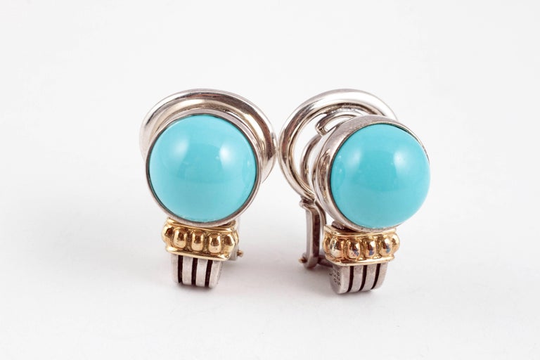 "Caviar" by "Lagos" Turquoise Earrings at 1stDibs | lagos turquoise ...
