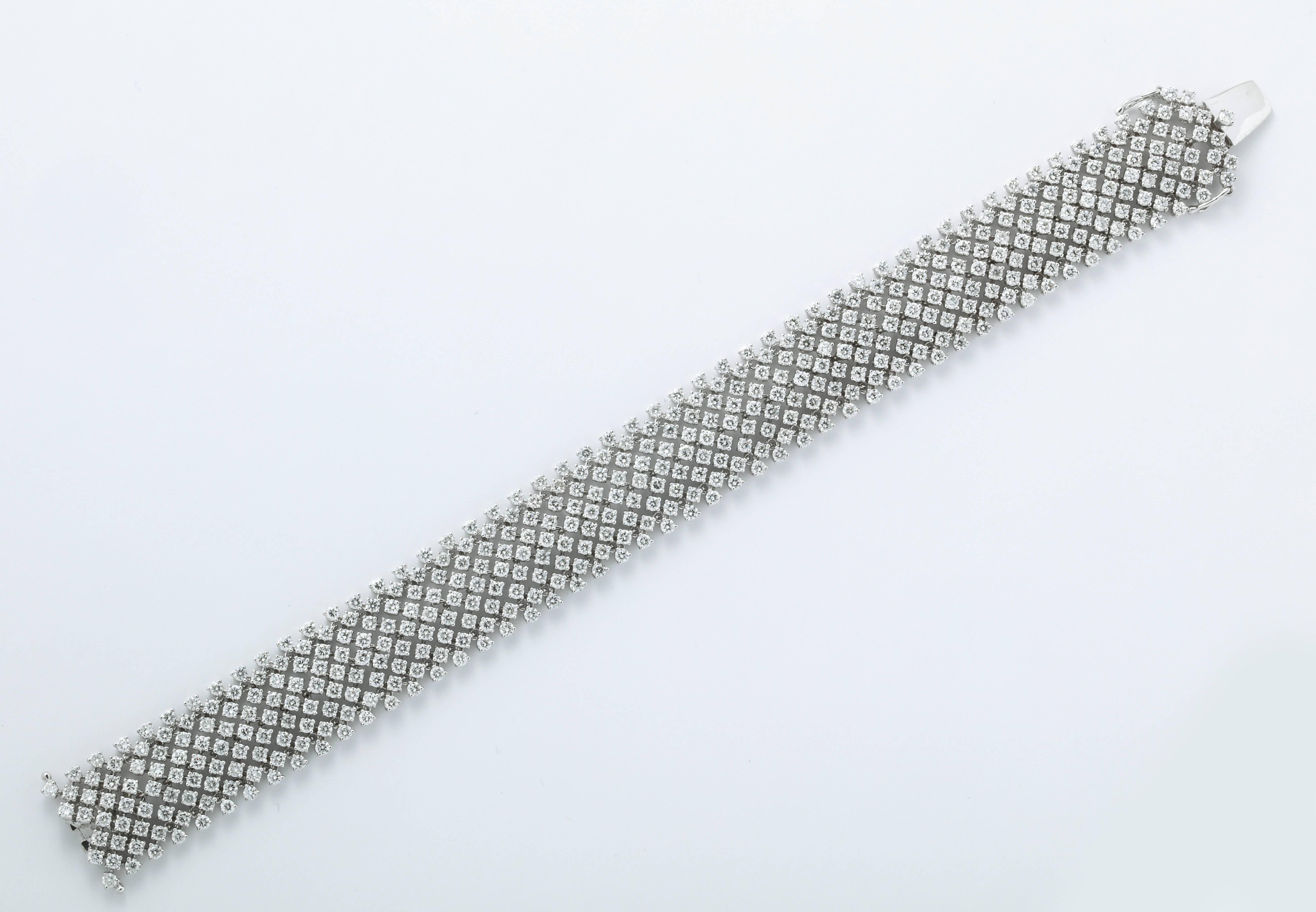 Diamond Mesh Bracelet For Sale at 1stDibs | mesh diamond bracelet