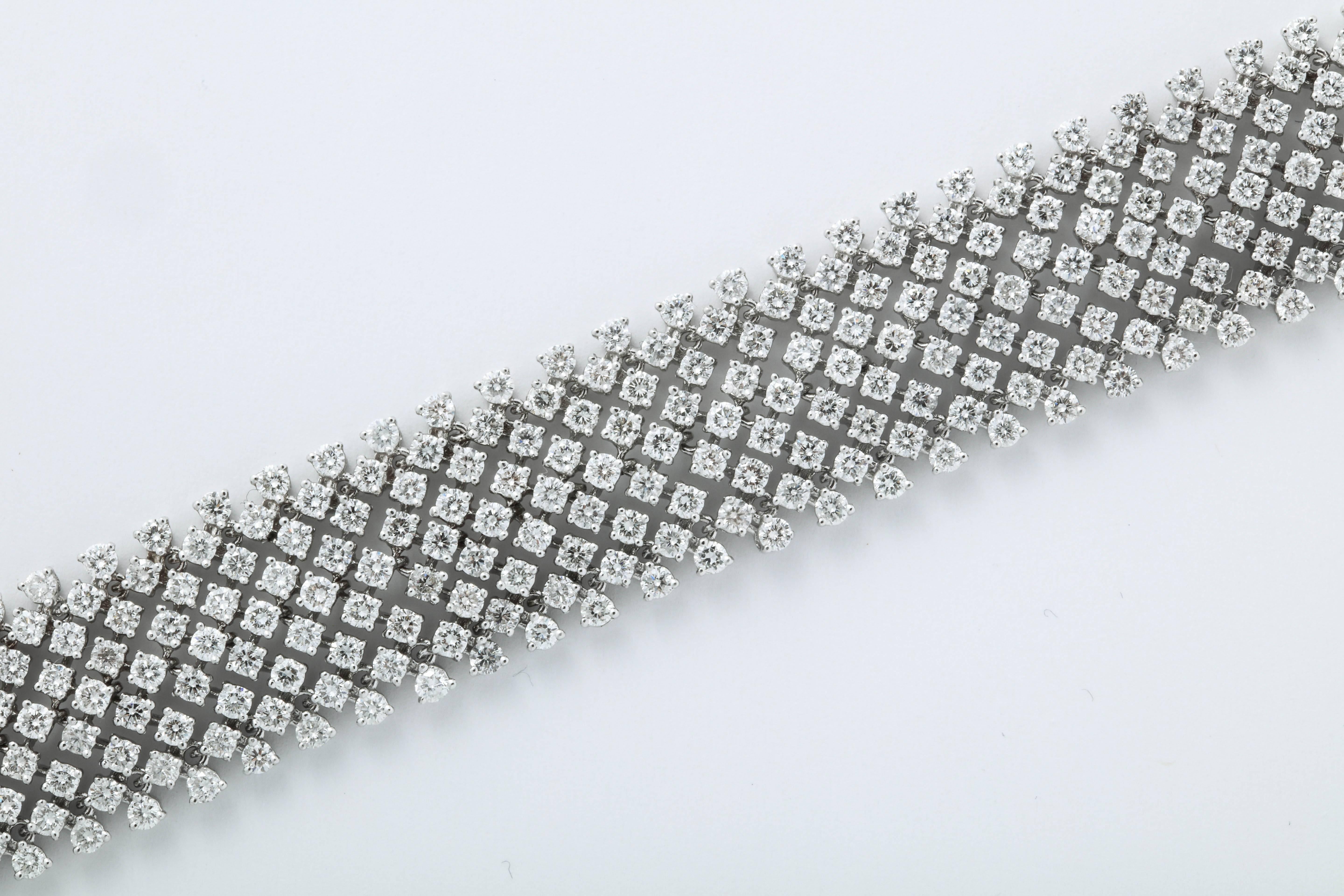 Diamond Mesh Bracelet For Sale at 1stDibs | mesh diamond bracelet