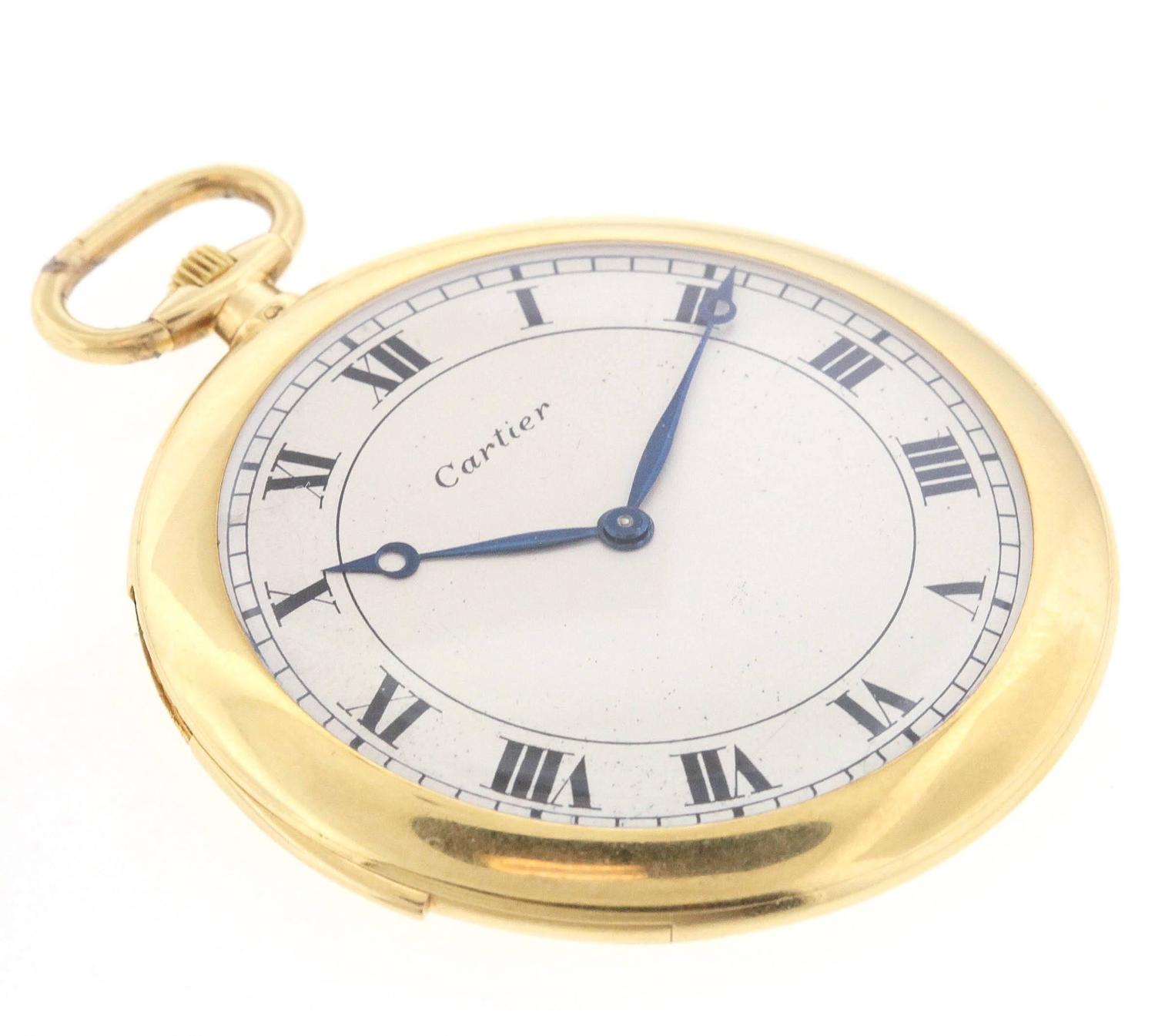 Cartier Yellow Gold Minute Repeater Pocket Watch For Sale at 1stdibs