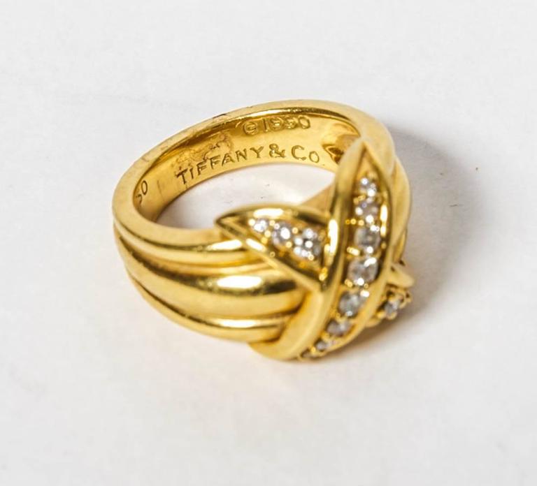 Tiffany and Co. Diamond Gold Signature X Kiss Ring at 1stDibs | tiffany ...