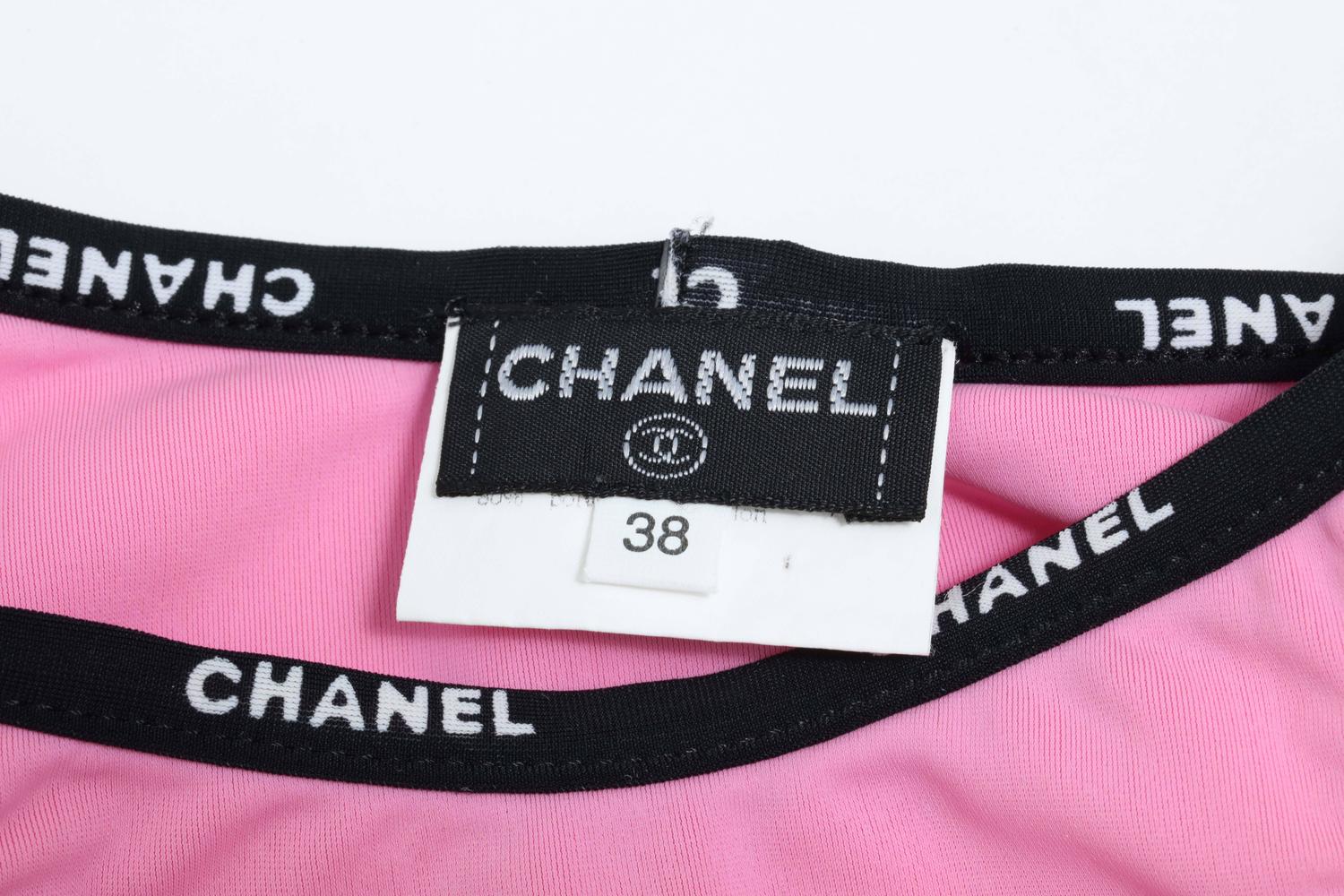 Extremely Rare Chanel Pink Bikini with Logos For Sale at 1stdibs