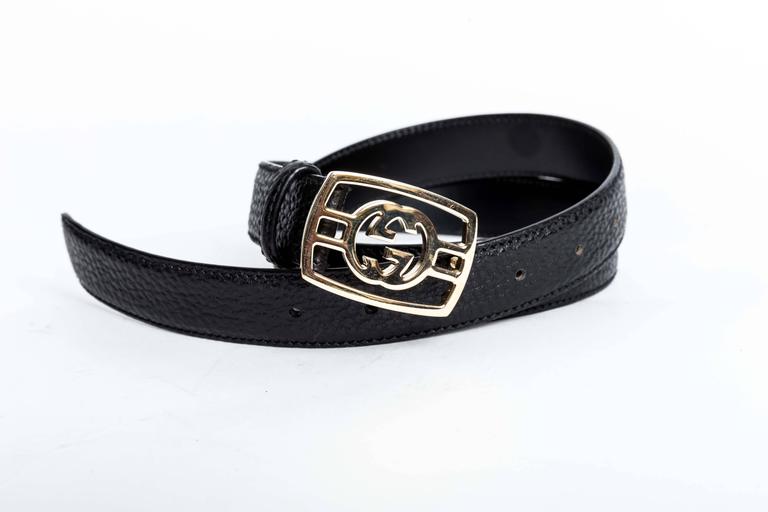 Gucci Lizard Belt with Gold Metal and Stainless Logo Clasp at 1stDibs ...