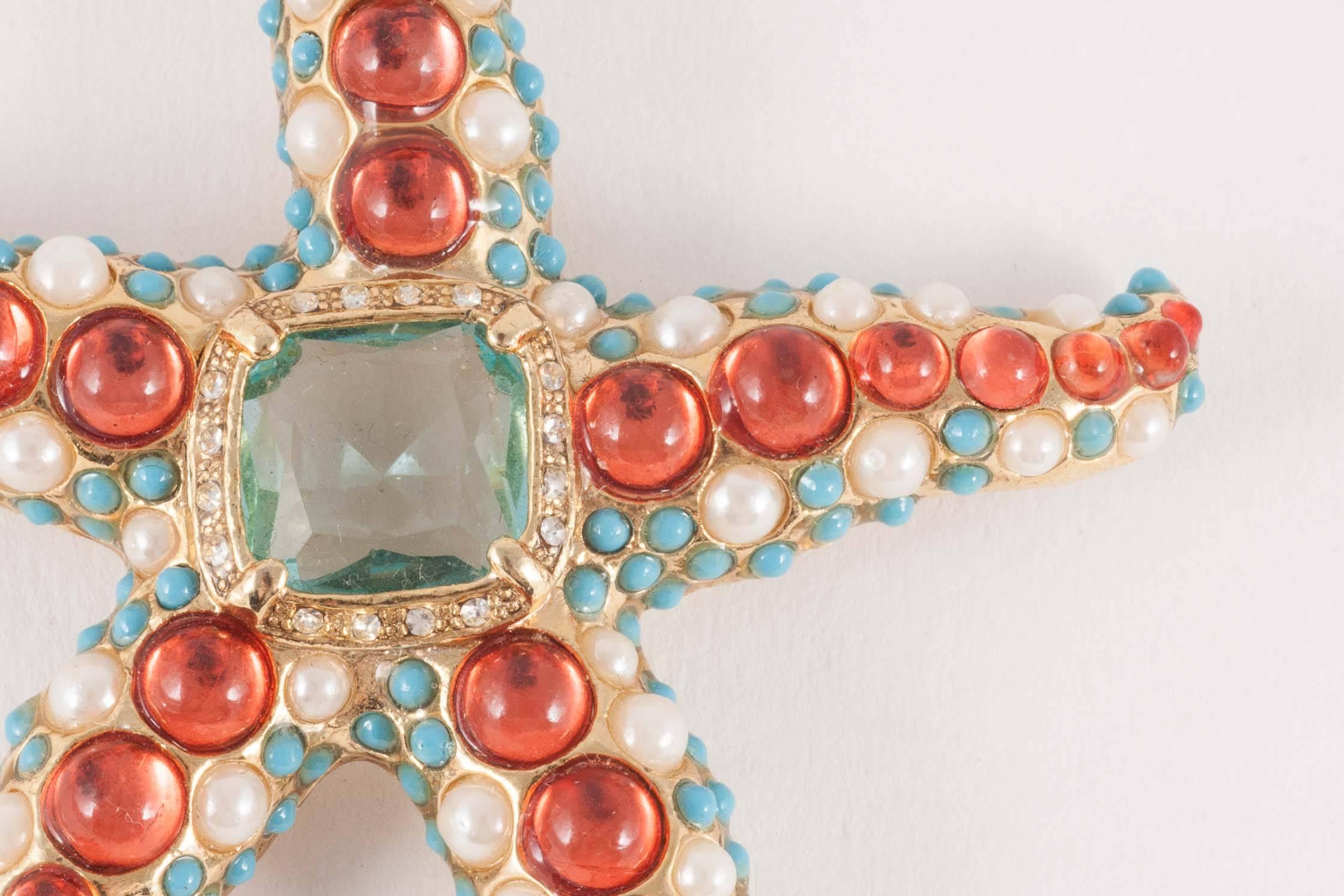 'Starfish' brooch by Kenneth Jay Lane at 1stDibs | kjl starfish brooch