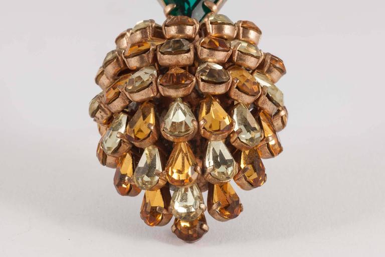 Stylised jewelled 'pineapple' brooch, Roger Jean Pierre, France,1960s ...