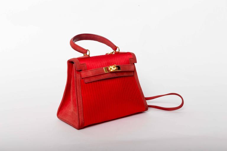 Very Rare Hermes Red Satin and Nubuck Mini Kelly at 1stDibs | hermes ...