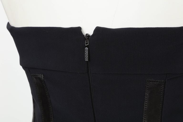 Gucci Black Tube Corset Dress with Leather Inserts For Sale at 1stDibs ...