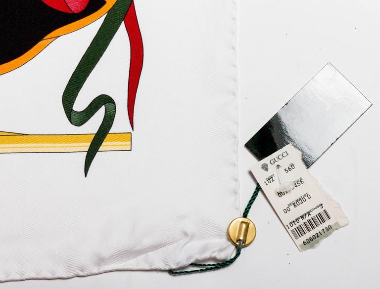 Vintage Silk Banners Gucci Scarf at 1stDibs