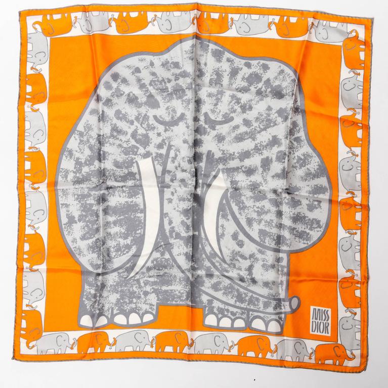 Miss Dior Silk Elephant Scarf at 1stDibs | elephant silk scarf