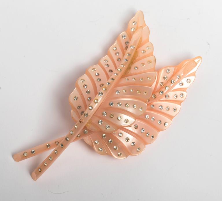 Vintage Bakelite Leaf Brooch at 1stDibs