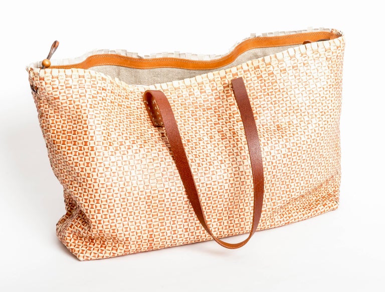 Henry Cuir Woven Leather Tote at 1stDibs | henry cuir handbags