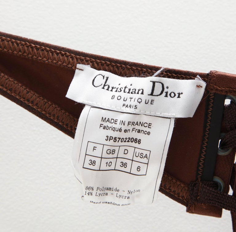 John Galliano for Christian Dior Brown Faux Leather Bikini at 1stDibs ...