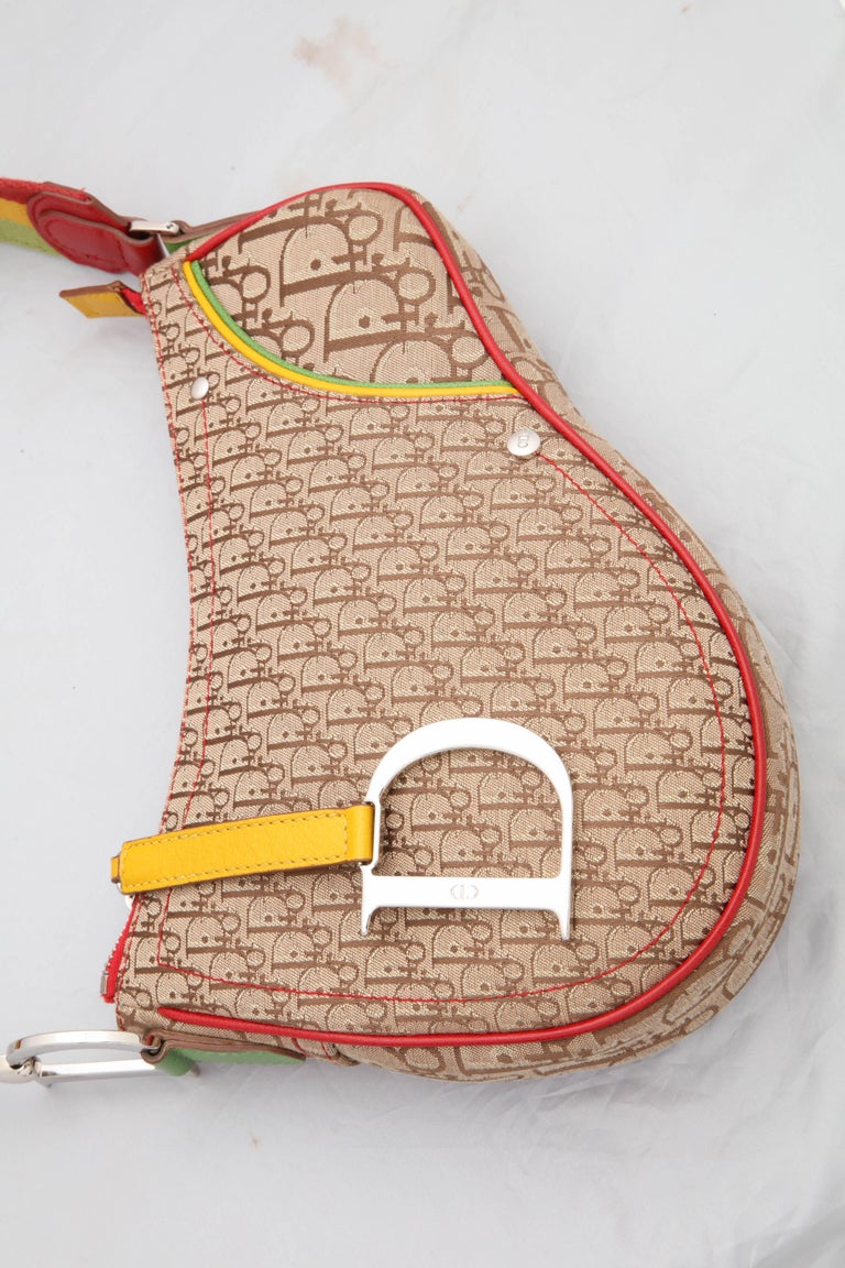 John Galliano for Christian Dior Rasta Collection Saddle Pouchette Bag ...