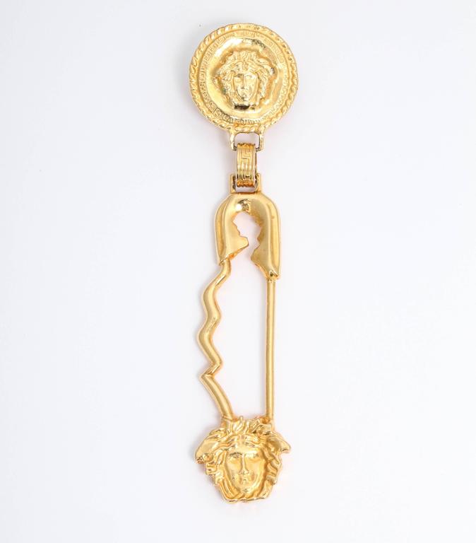 Rare Gianni Versace Large Safety Pin Earrings at 1stDibs | versace ...