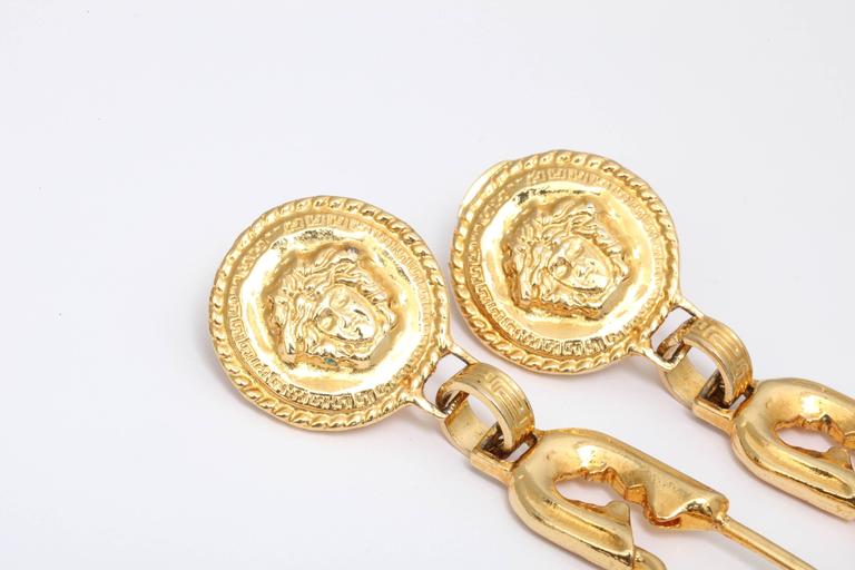 Rare Gianni Versace Large Safety Pin Earrings at 1stDibs | versace ...