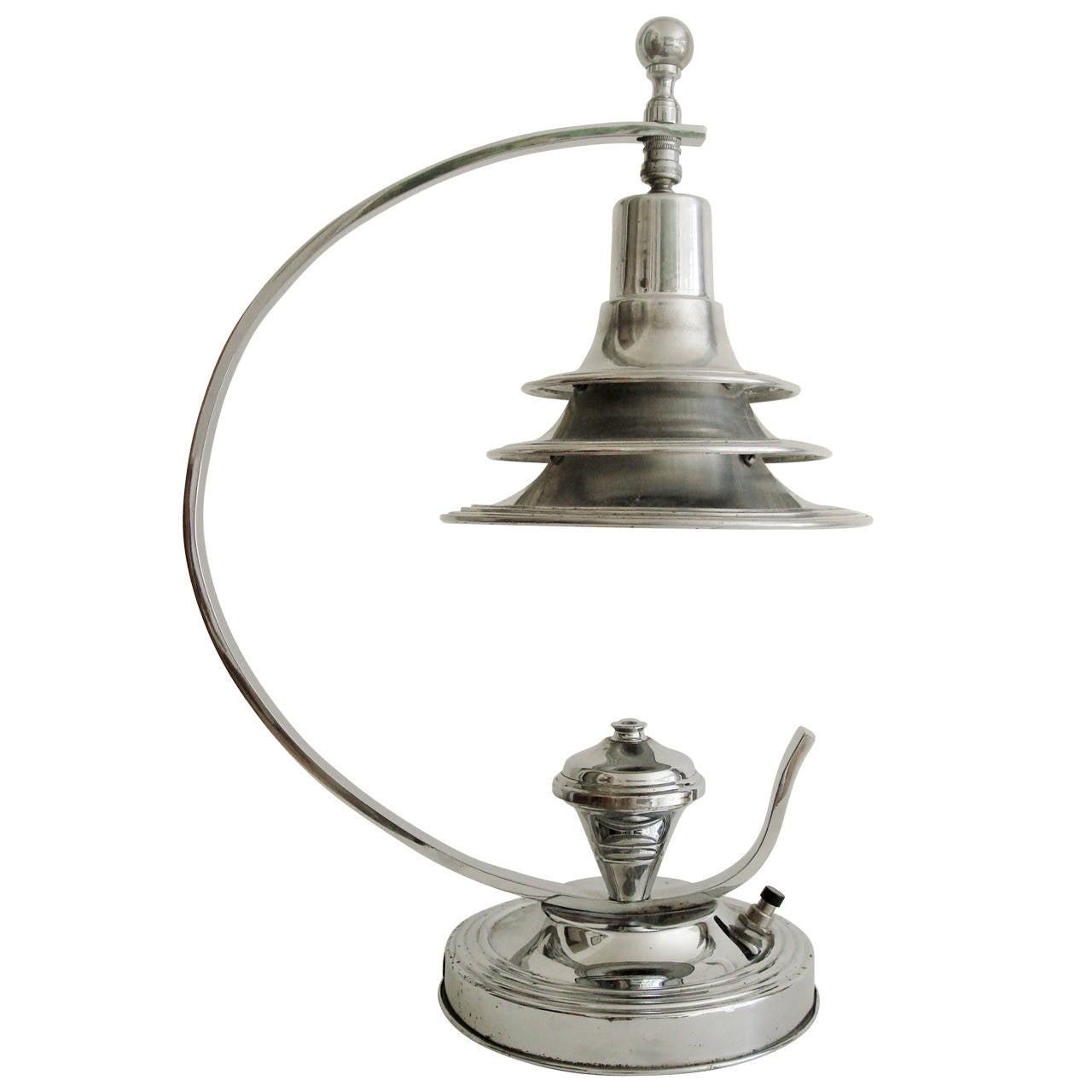 Canadian Art Deco Chrome, Triple-Cone Table or Desk Lamp by Electrolier ...