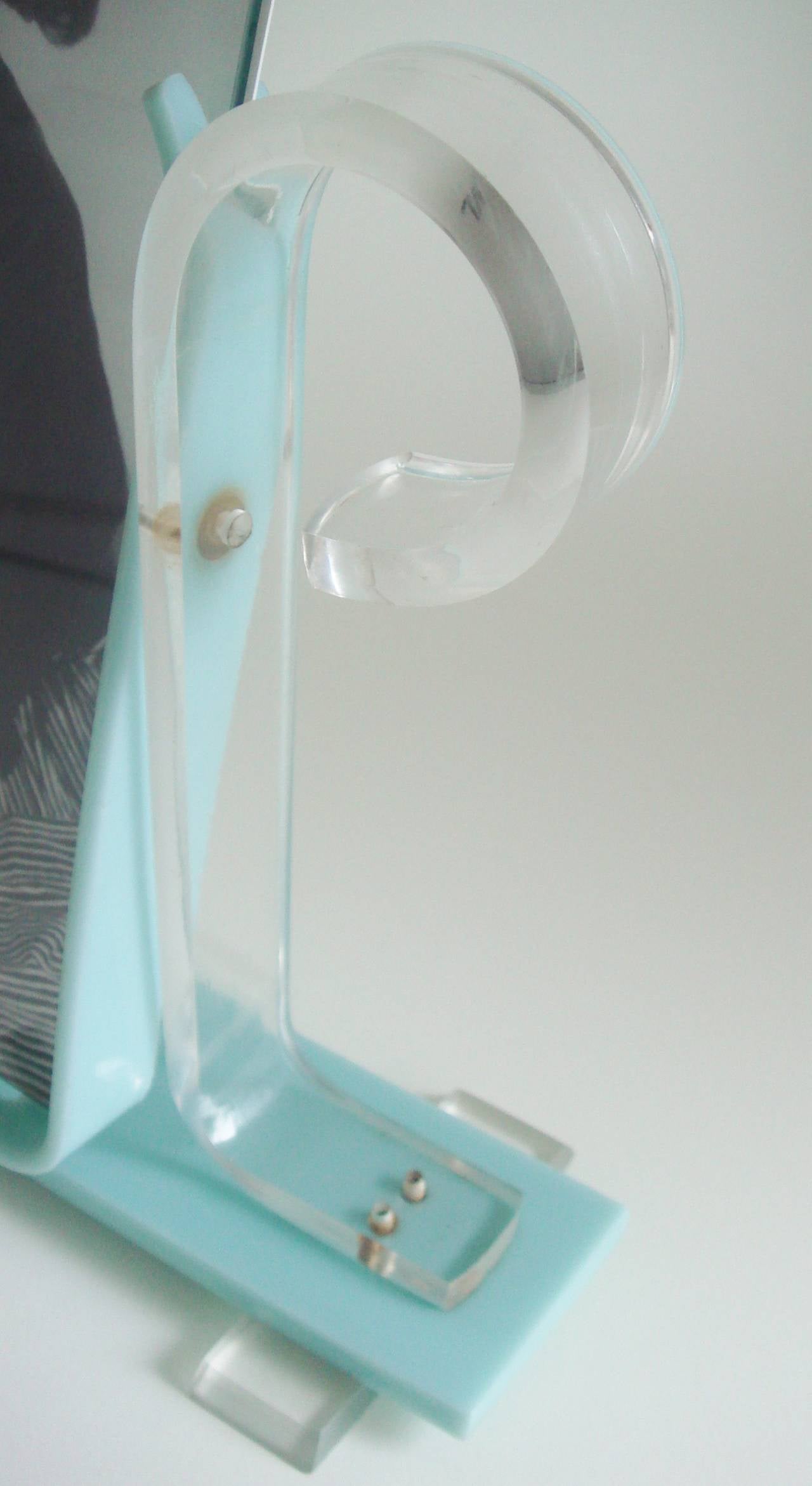 Pair of English Art Deco Large Two-Tone Lucite Table Frames with ...
