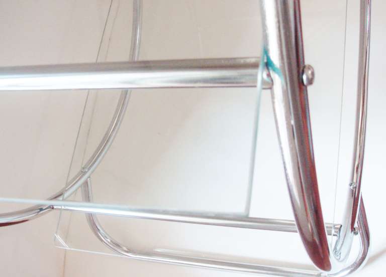 Large German Art Deco Chromed Steel and Glass, Two Tier Cocktail Table ...
