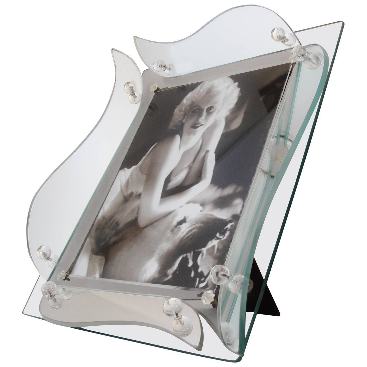 Large American Art Deco/Hollywood Regency Biomorphic Mirrored Table ...