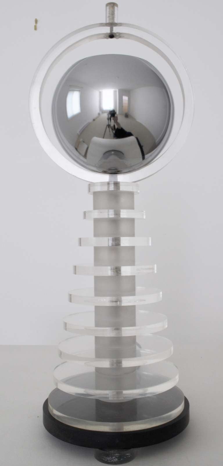 American 1960s Modern Lucite Tower Torchiere or Uplighter Table Lamp ...