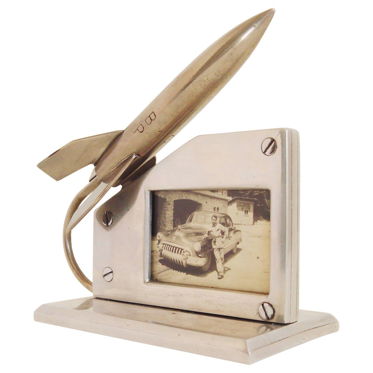 American Jet-Age Outsider or Trench Art Aluminium Double-Sided Rocket ...